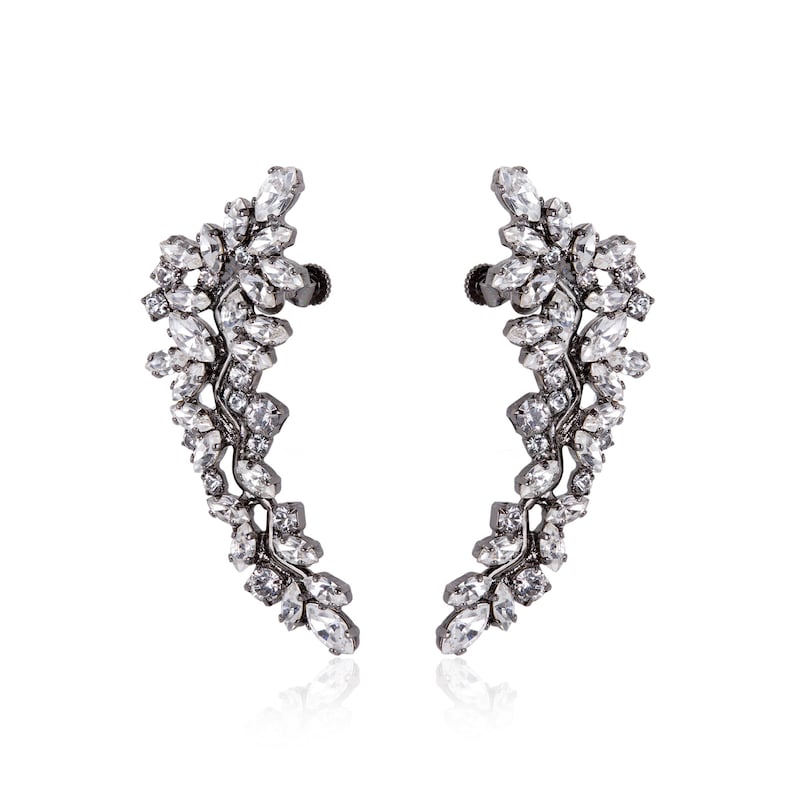 Bridal Ear Cuff Ear Climber Climbing Earring Swarovski Ear | Etsy