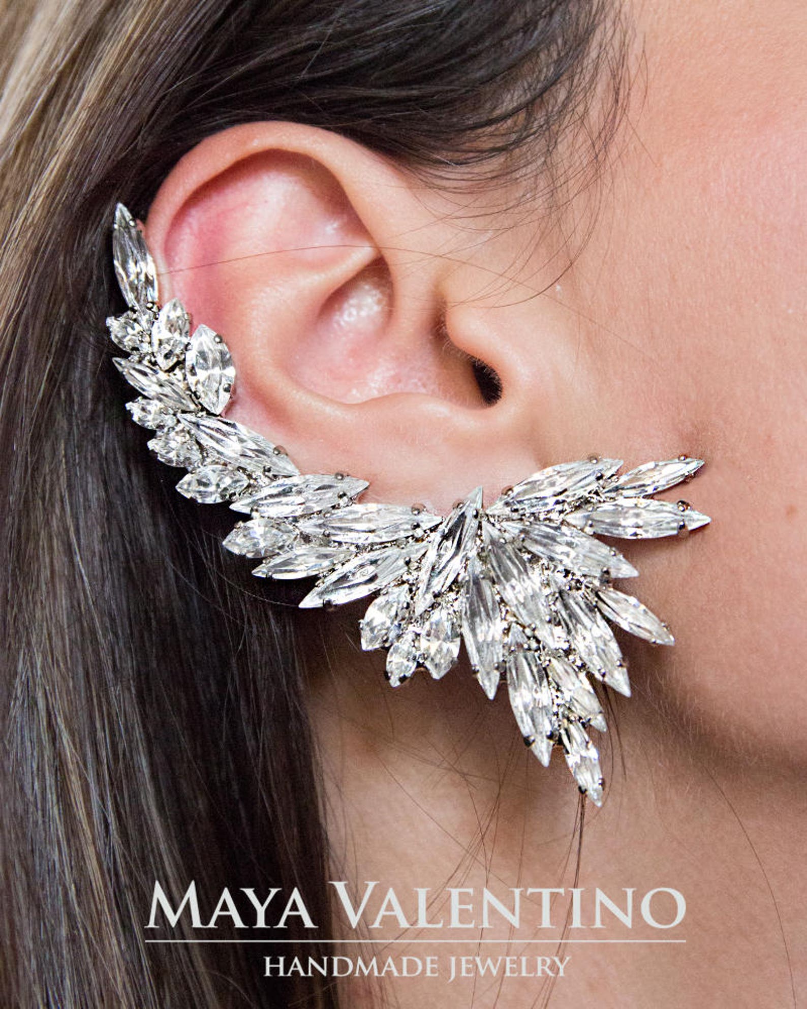 Large Statement Ear Cuff Climber Wedding Bridal Bridesmaid - Etsy