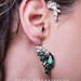 Green Emerald Earring Bridal Green Ear Cuff Green Bridal - Etsy