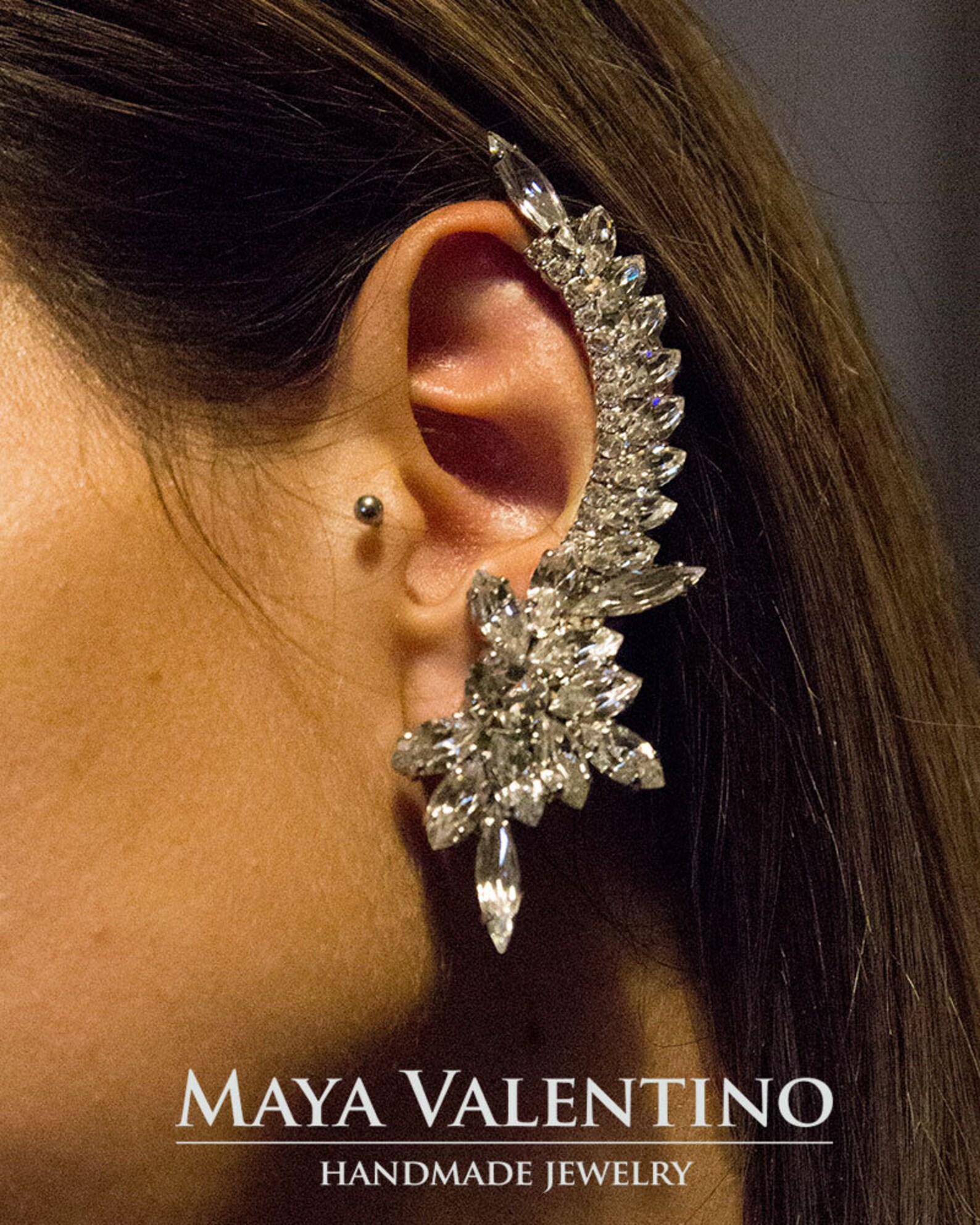 Red Ruby Earrings Ear Cuff Earrings Ruby Red Swarovski - Etsy