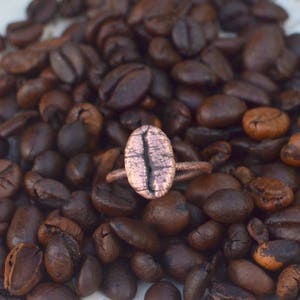 COFFEE BEAN Ring Us Size, Made to ORDER, Real Coffee in Copper ...