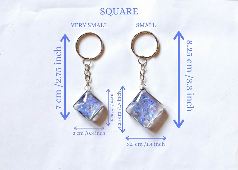 FORGET ME NOT Keychain, Made to Order, Myosotis, Nature Lover, Scorpion ...