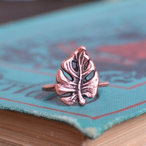 MONSTERA LEAF Ring Size US, Made to Order, Raw Jewelry, Copper Ring ...