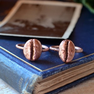 COFFEE BEAN Ring Us Size, Made to ORDER, Real Coffee in Copper ...