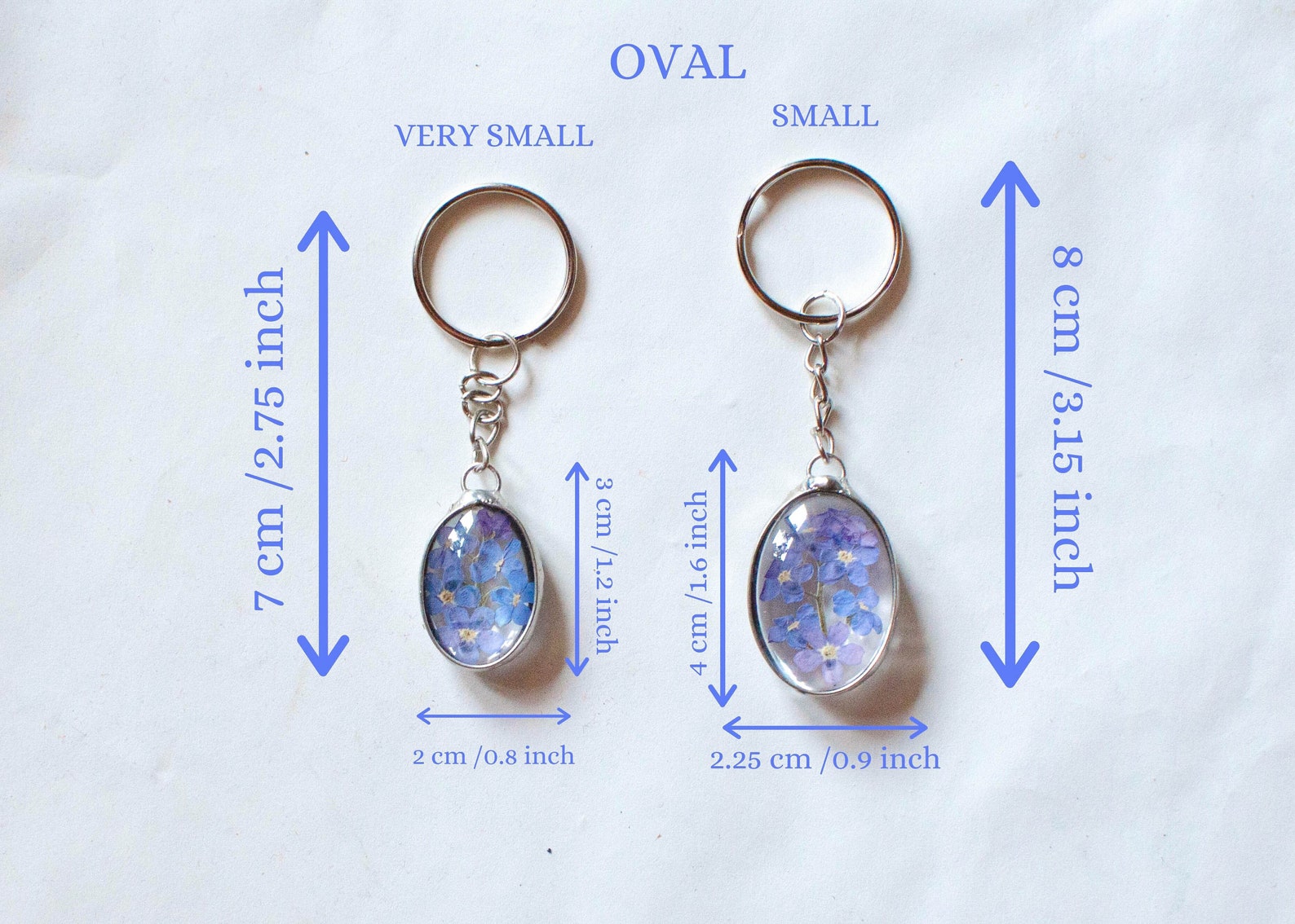 FORGET ME NOT Keychain, Made to Order, Myosotis, Nature Lover, Scorpion ...