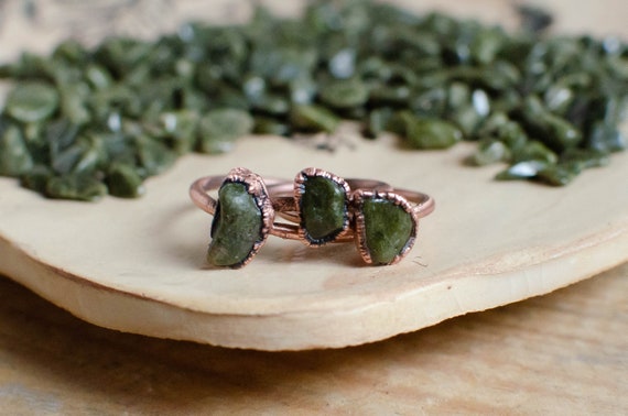 EPIDOTE Electroformed Copper Ring Made to Order US Size | Etsy