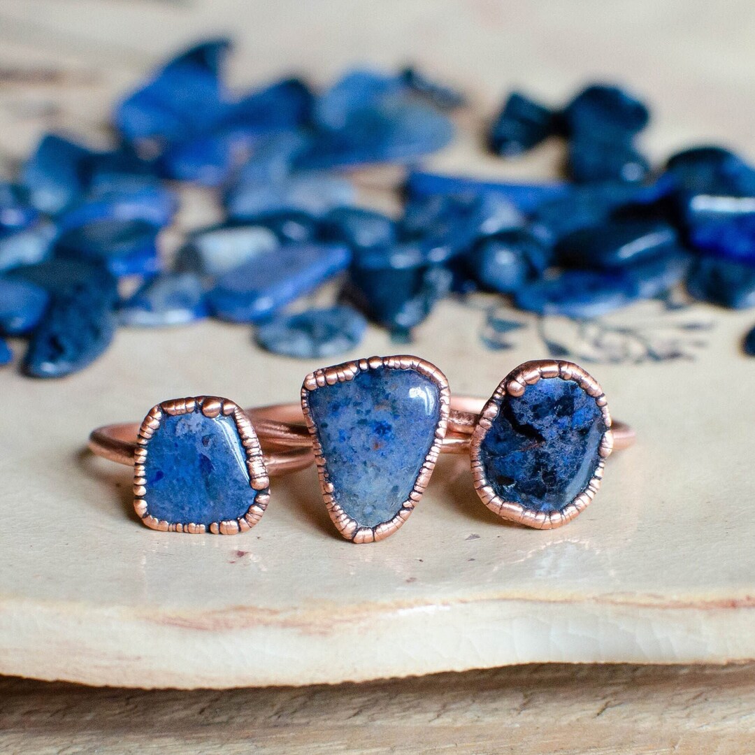 DUMORTIERITE Electroformed Copper Ring, Made to Order, US Size, - Etsy