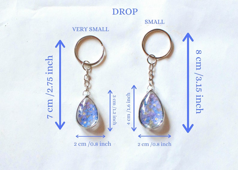 FORGET ME NOT Keychain, Made to Order, Myosotis, Nature Lover, Scorpion ...
