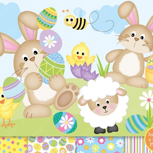 Busy Easter Bunny Clipart - Etsy