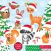Christmas Clipart, Christmas Woodland Animals Clipart,forest Animals ...