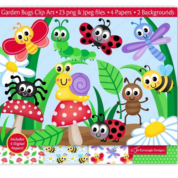 Cute Bugs Clipart - Etsy