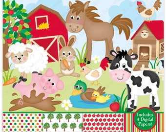Farm Animals Digital | Etsy