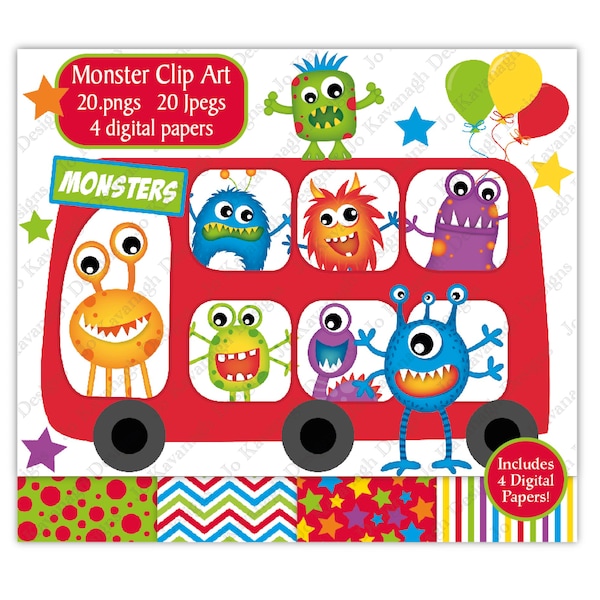 Monster Clip Art - Etsy