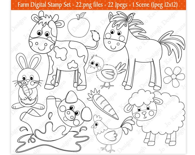 Farm Animals- Digital Stamps - Etsy Canada