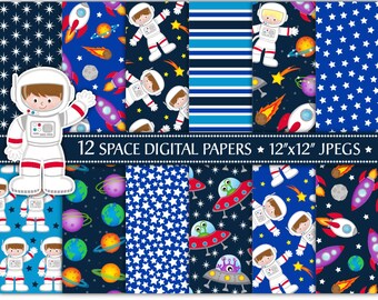 Space Clipart Astronaut Clipart Outer Space Clipart Rocket | Etsy