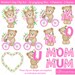 Mothers Day Clipart, Mothers Day, Mom Clipart, Mum Clipart, Bear ...