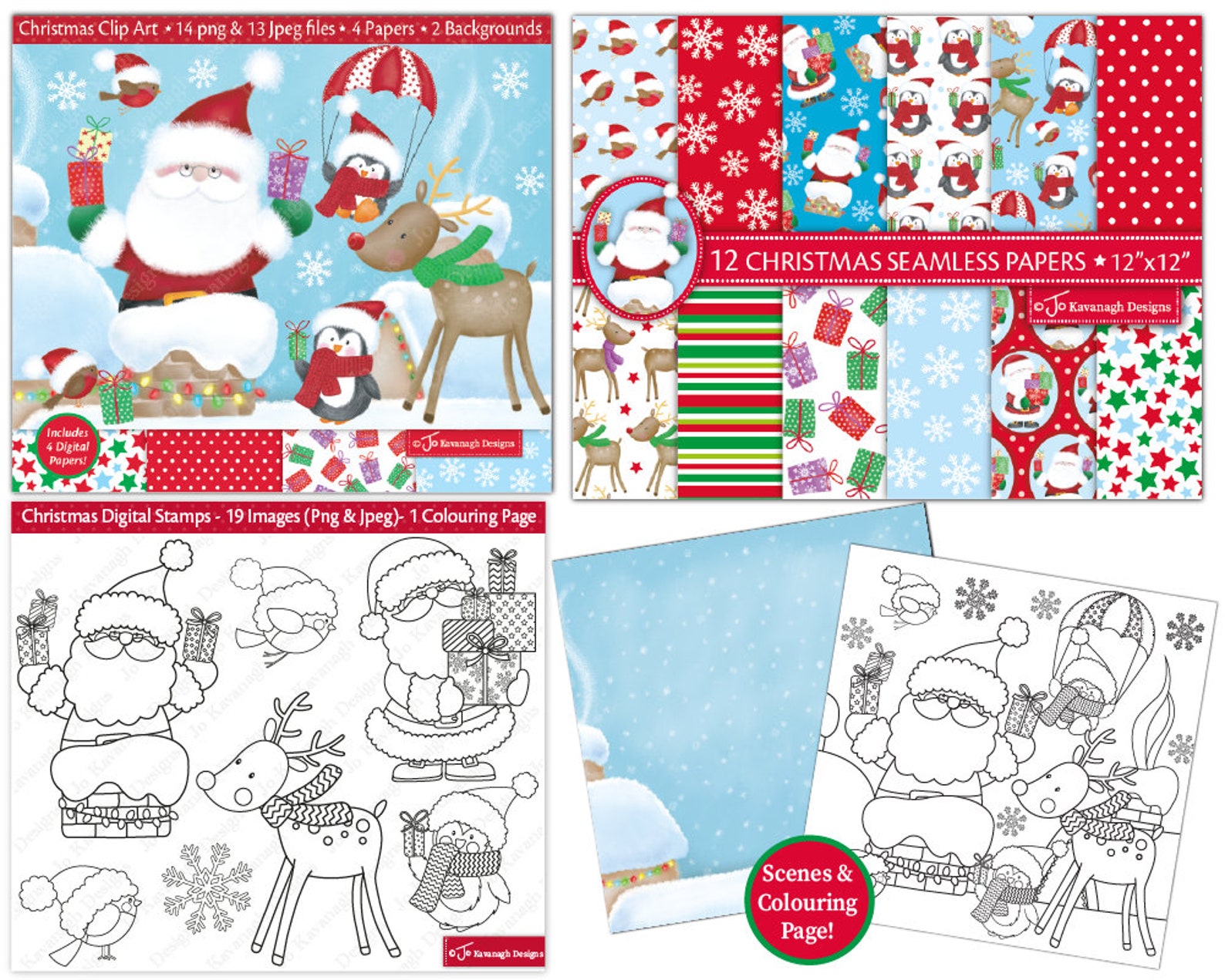 Christmas Clipart Bundle Christmas Digital Paper Christmas - Etsy UK