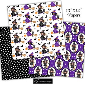 Halloween Digital Paper, Witch Patterns, Halloween Patterns, Halloween ...