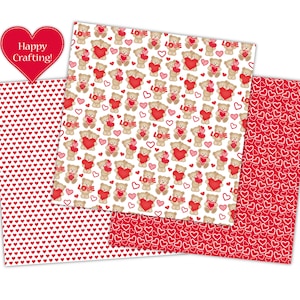 Valentine Digital Papers,valentine Scrapbook Papers,cute Valentine ...
