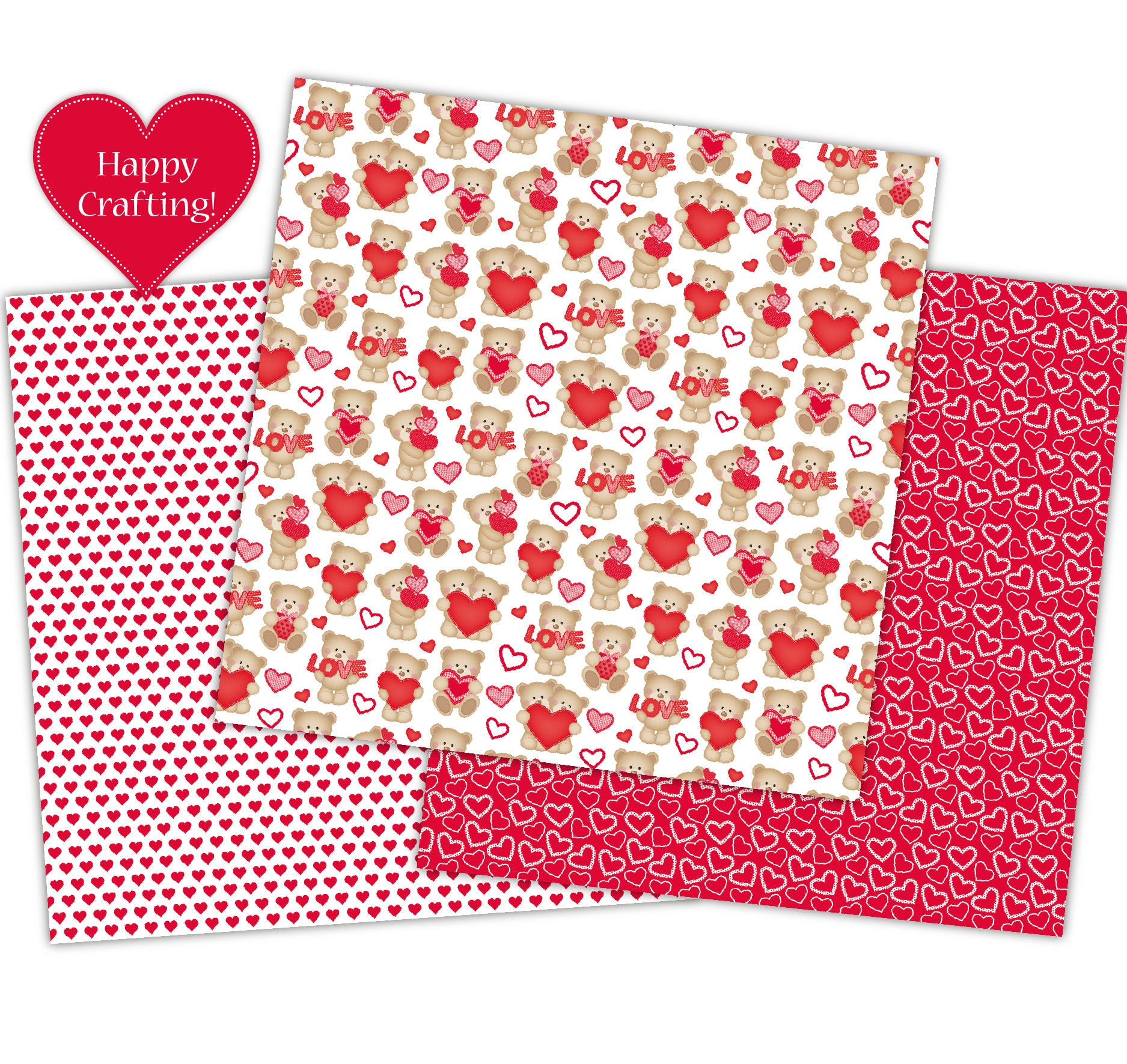 Valentine Digital Papersvalentine Scrapbook Paperscute - Etsy UK