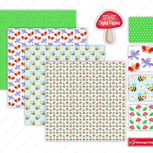 Cute Bugs Clipart, Insects Clipart, Garden Bugs Clipart, Snail, Ladybug ...