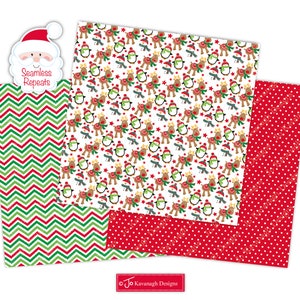 Christmas Digital Papers,christmas Scrapbook Papers,santa Paper ...