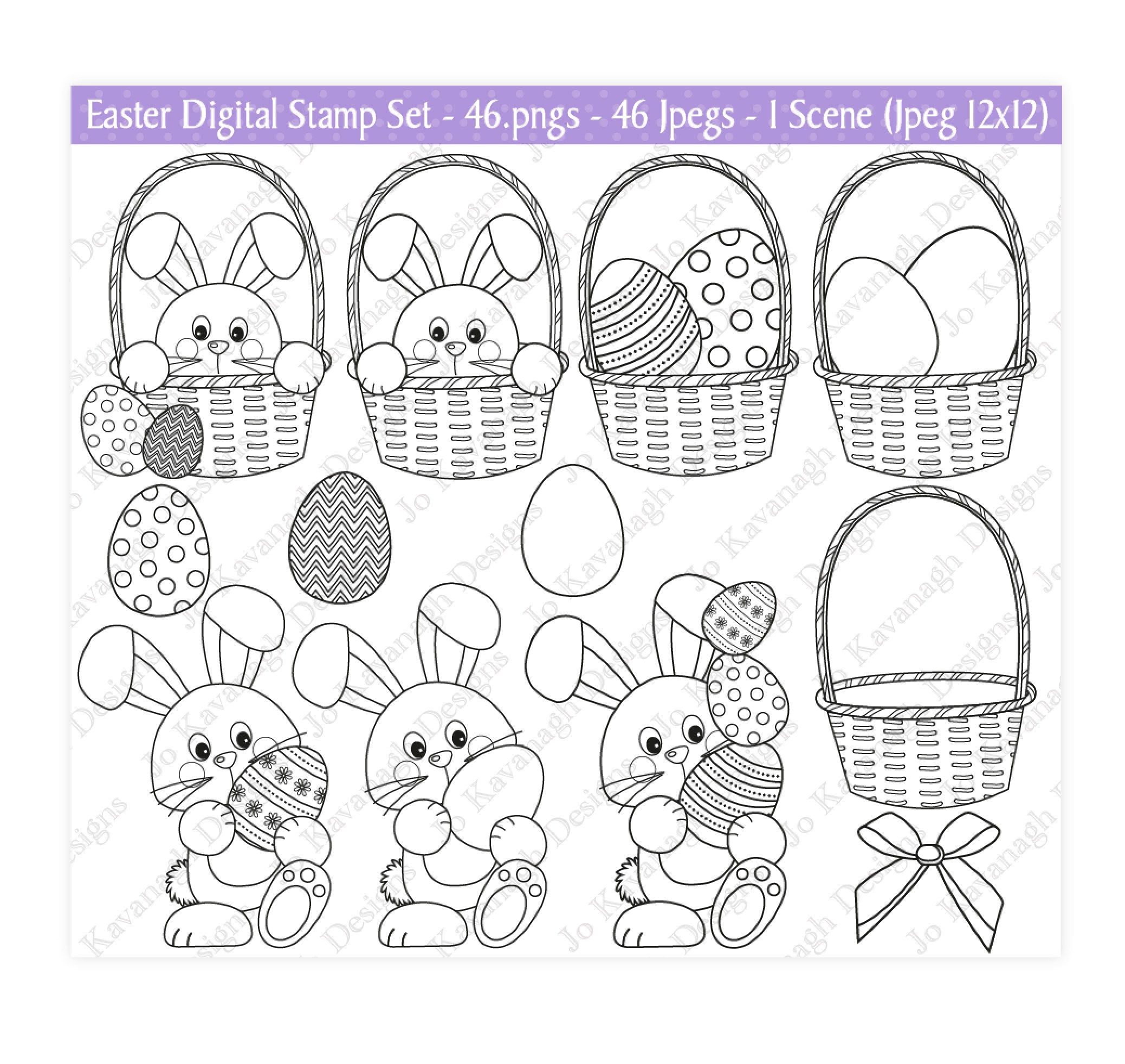 Easter Digital Stampseaster Stampseaster Cliparteaster - Etsy