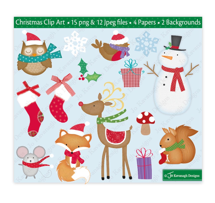Christmas Clipartchristmas Digital Paperschristmas Clip - Etsy