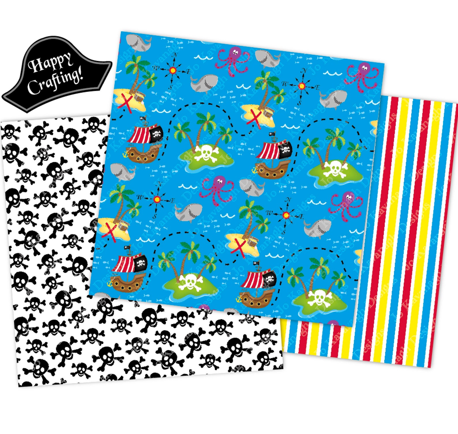 Pirate Digital Papers,pirate Ship Paper,pirate Paper,pirate Clipart ...