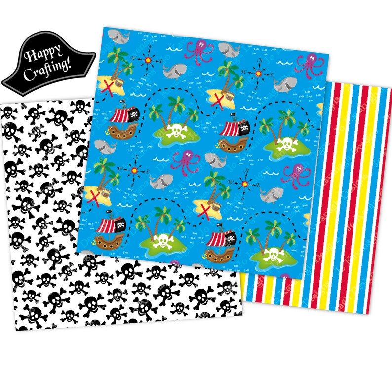 Pirate Digital Papers,pirate Ship Paper,pirate Paper,pirate Clipart ...