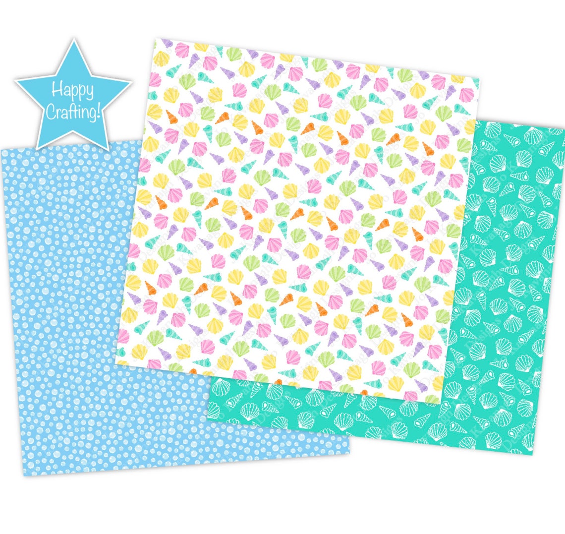 Sea Animals Digital Paper Set,under the Sea Digital Paper Set,ocean ...