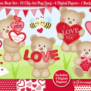 Valentine Clipart Bundle, Valentine Digital Stamps, Valentine Digital ...