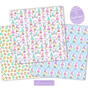 Easter Digital Papers, Easter Gnome Digital Paper, Easter Gnomes ...