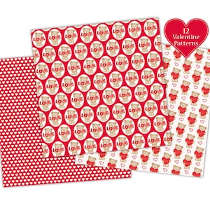 Valentine Digital Papers,valentine Scrapbook Papers,cute Valentine ...