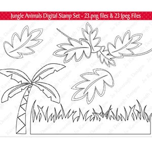 Jungle Digital Stamps,jungle Stamps,jungle Animal Stamps,jungle Clipart ...