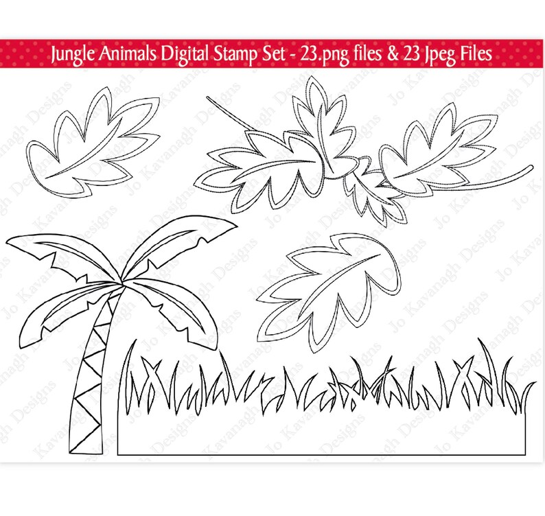 Jungle Digital Stamps,jungle Stamps,jungle Animal Stamps,jungle Clipart ...