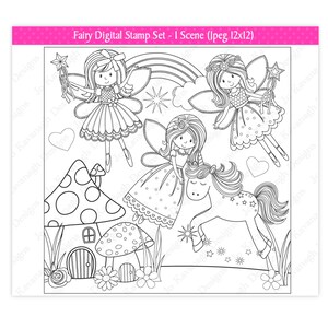 Fairy Digital Stamps,fairy Stamps,unicorn Digital Stamps,digital Stamps ...