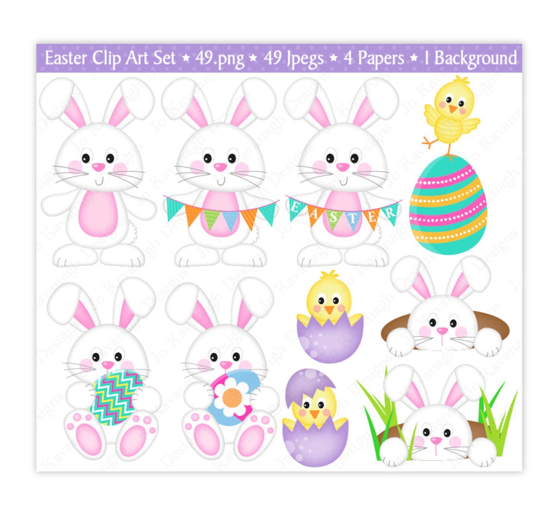 Easter Clipart & Digital Paper Seteaster Clip Arteaster - Etsy