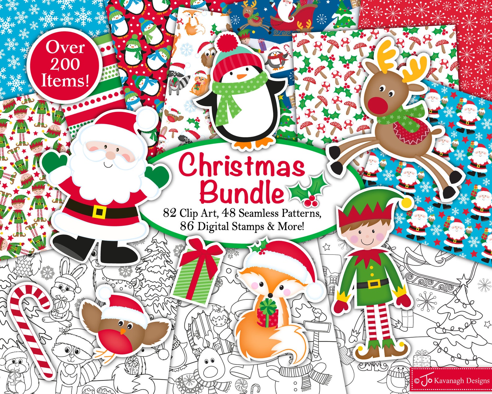 Christmas Clipart Bundle Christmas Digital Stamps Christmas - Etsy
