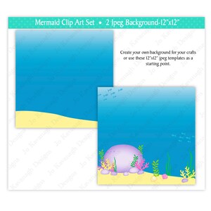 Mermaids Clipart & Digital Papers Set,mermaid Clip Art,under the Sea ...