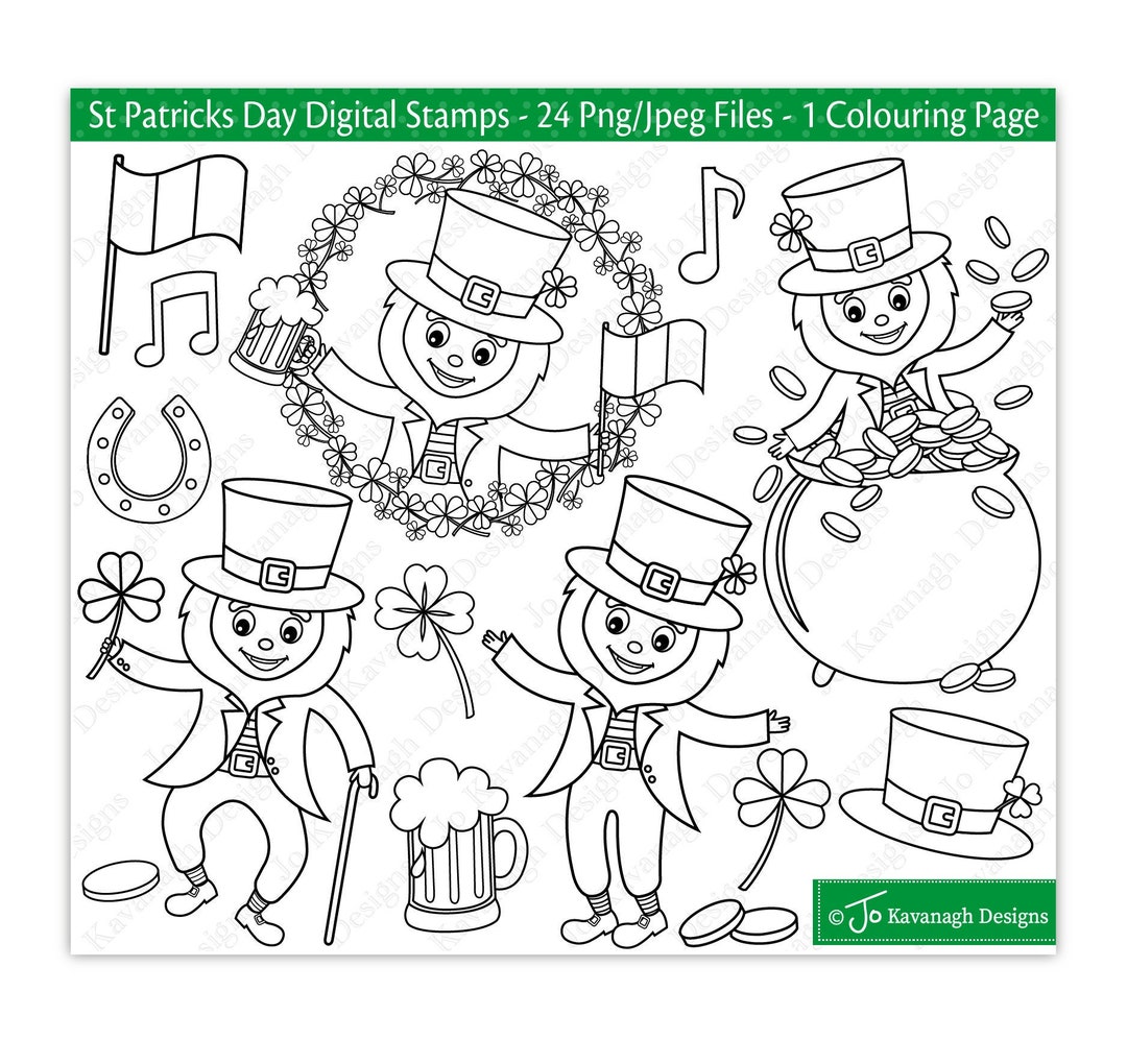 St Patricks Day Digital Stamps, Digital Stamps, St Patricks Day Clipart ...