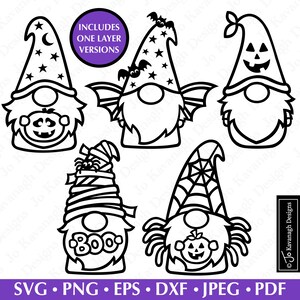 Halloween Gnomes SVG Bundle, Gnome Svg, Halloween Png, Bat Svg, Spider ...