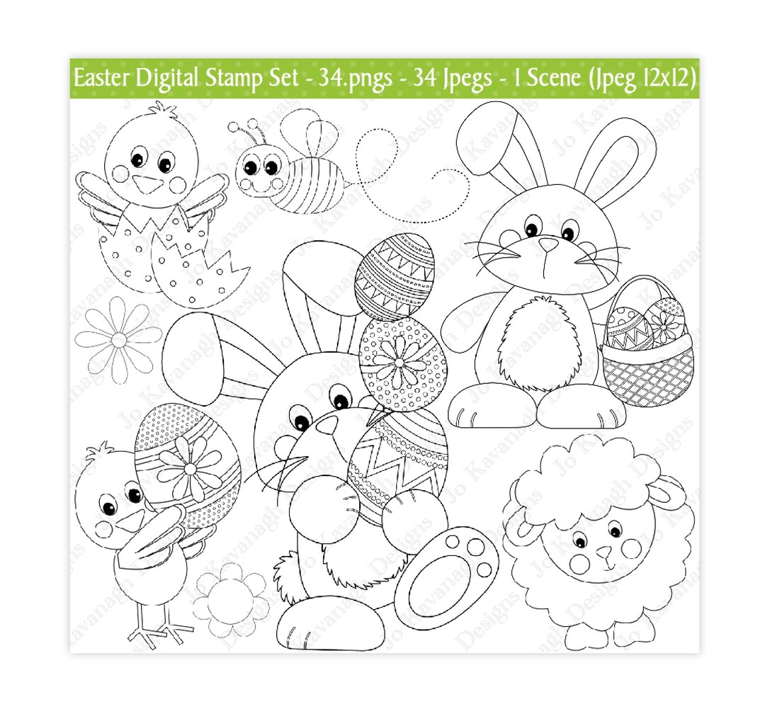 Easter Digital Stamps,easter Stamps,easter Clipart,digital Stamps ...
