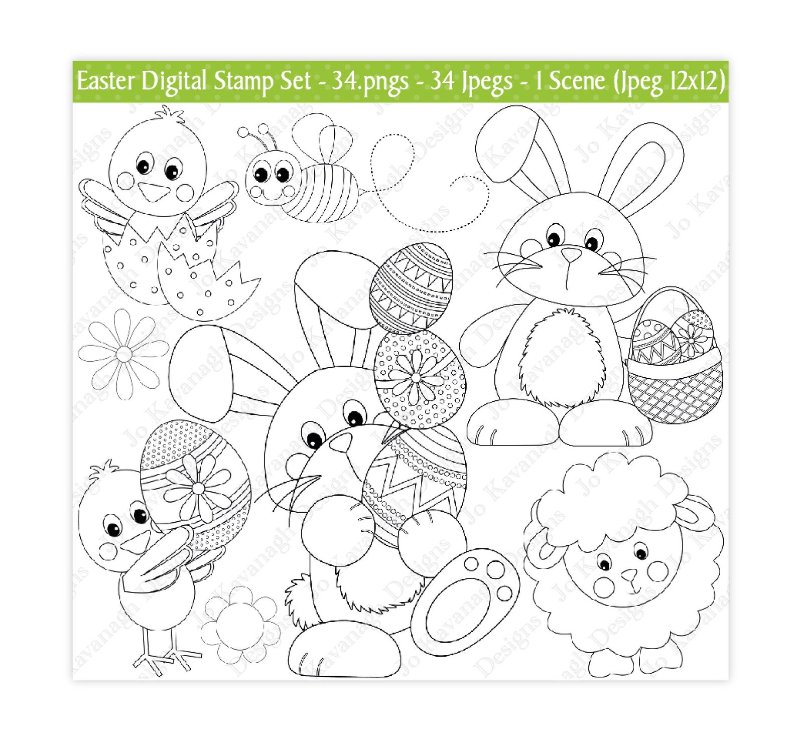 Easter Digital Stampseaster Stampseaster Clipartdigital - Etsy