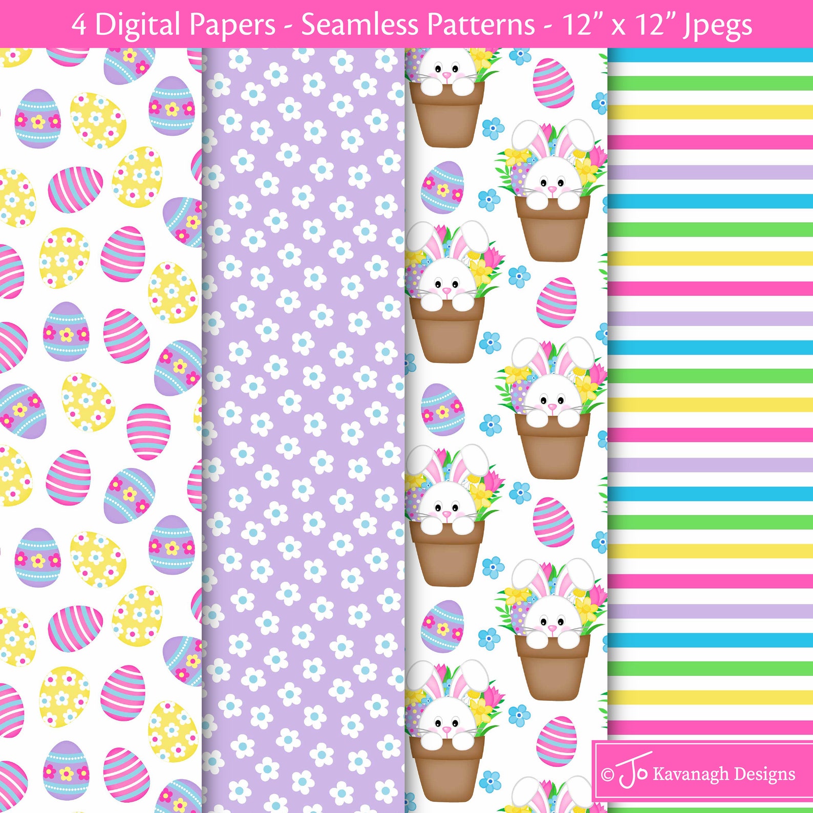 Easter Clipart, Easter Bunny Clipart, Easter Digital Paper, Easter ...