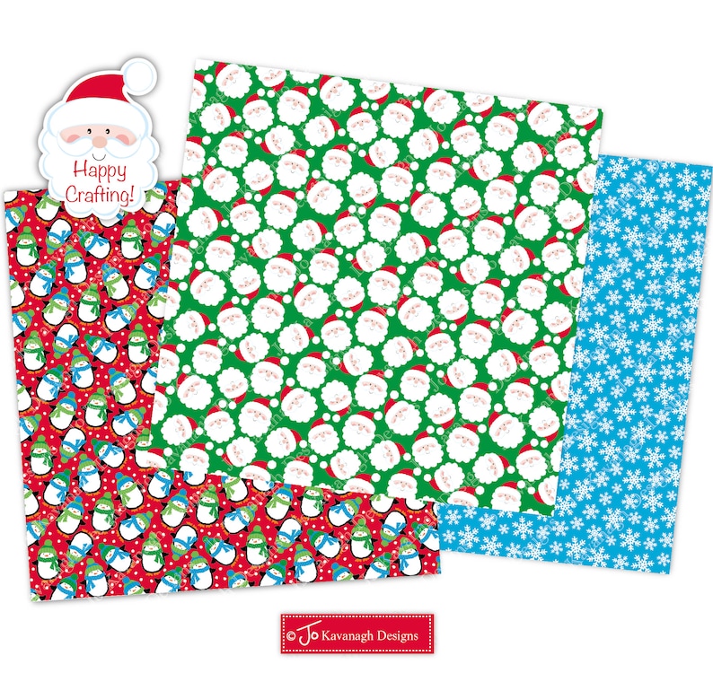 Christmas Digital Papers,christmas Scrapbook Papers,santa Paper ...