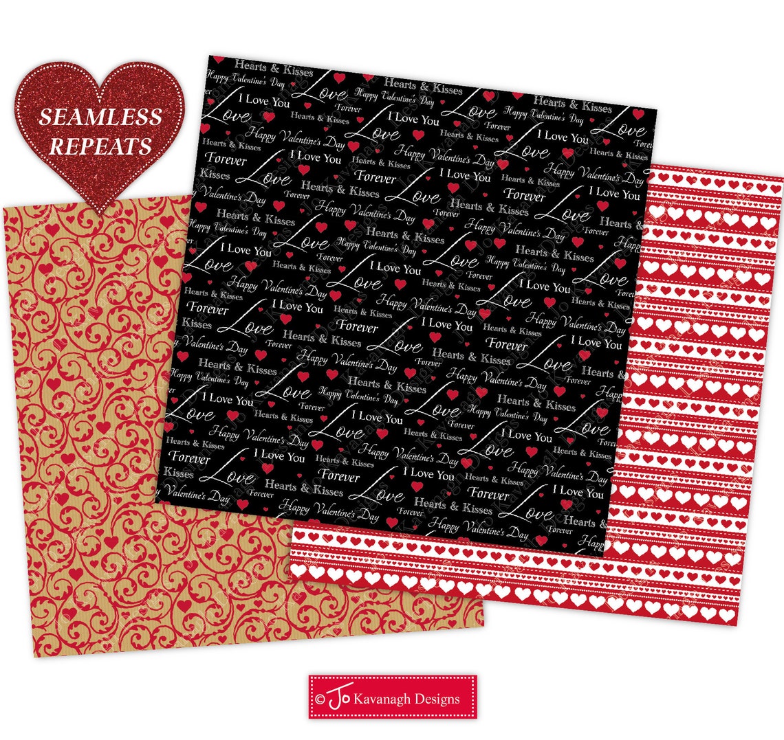 Valentine Digital Papers Valentine Papers Valentine - Etsy