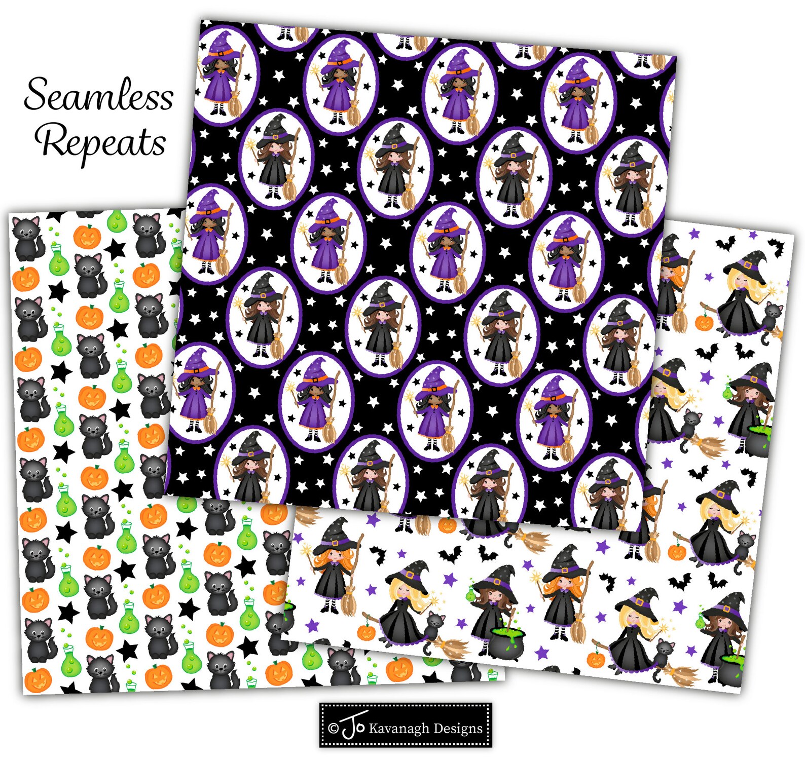 Halloween Digital Paper Witch Patterns Halloween Patterns - Etsy UK