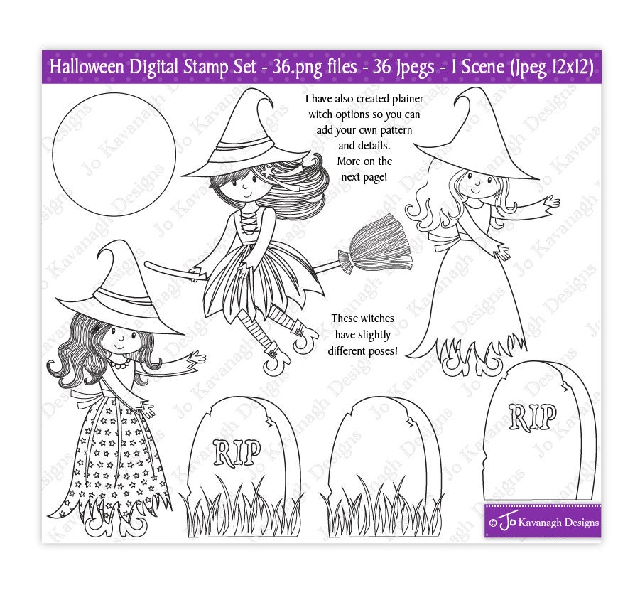 Halloween Digital Stampswitch Digital Stampshalloween | Etsy