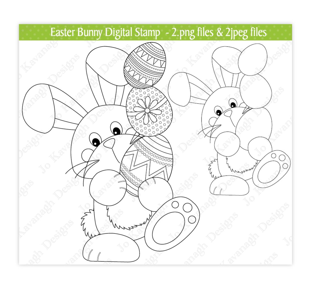 Easter Digital Stamps,easter Bunny Stamps,easter Clipart,easter Bunny ...